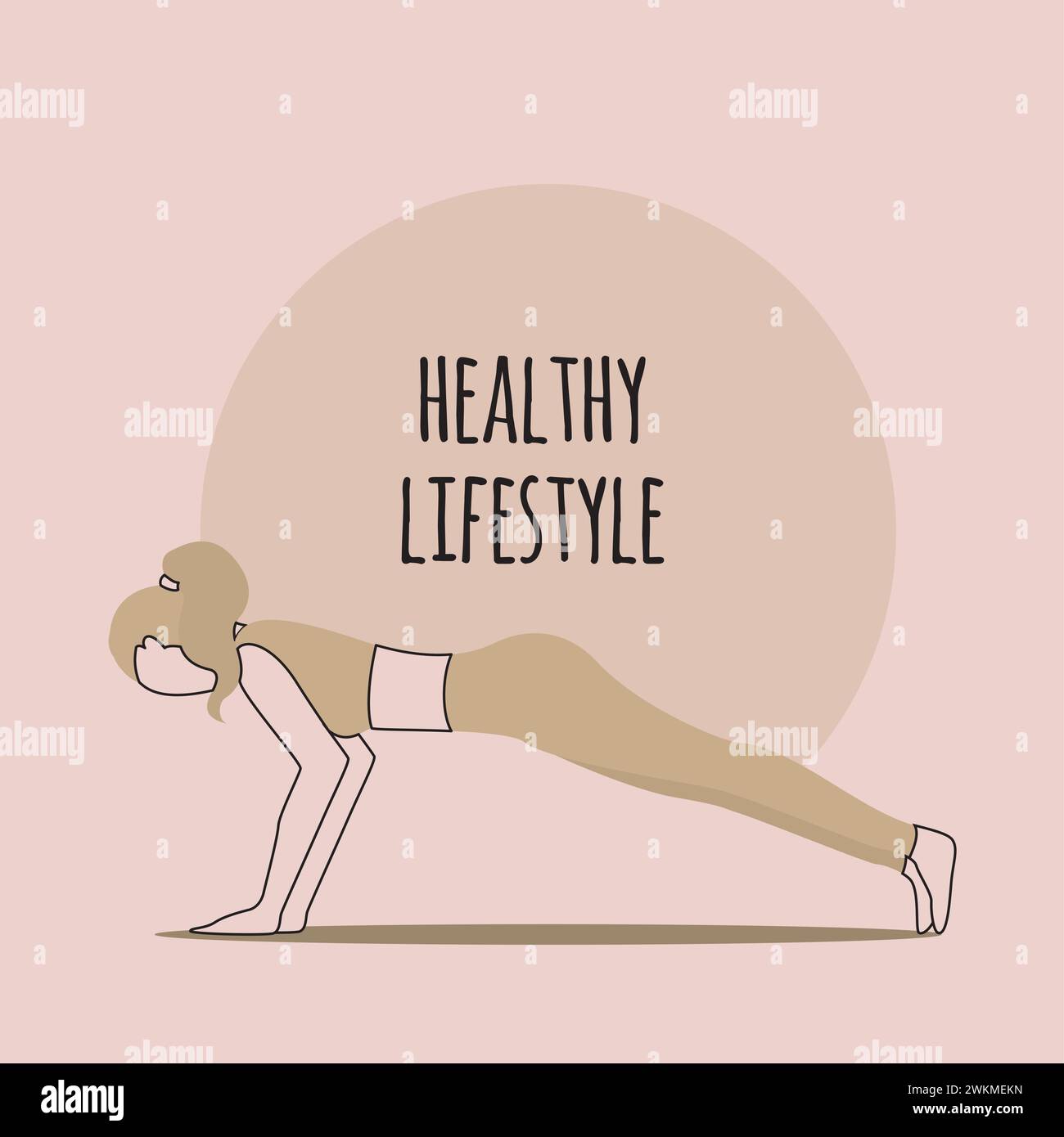 Cute girl doing exercise Healthy lifestyle Vector Stock Vector Image ...