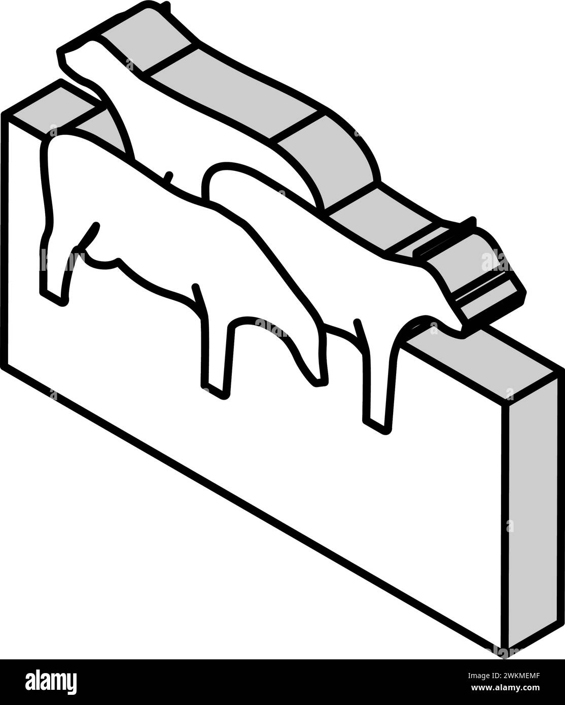 cow grazing isometric icon vector illustration Stock Vector Image & Art ...