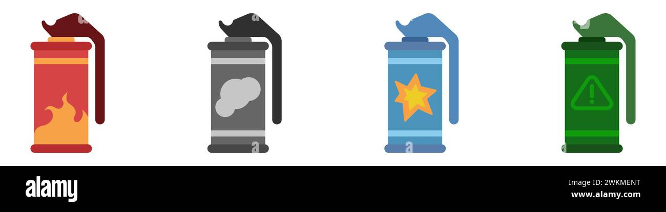 Tactical grenades vector icon set for game design. Vector illustration ...