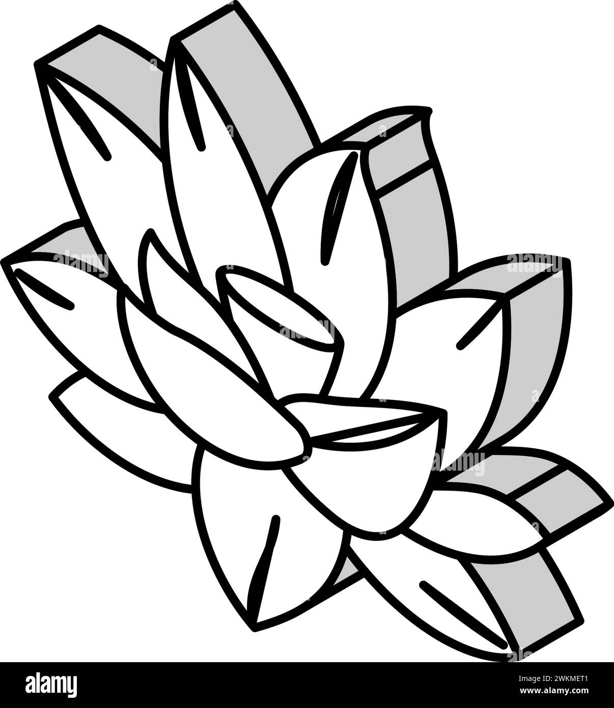 lotus flower god om isometric icon vector illustration Stock Vector ...