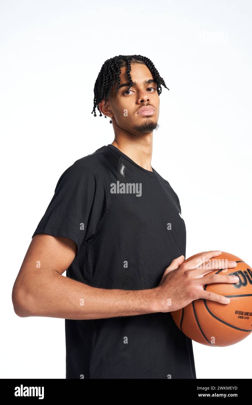 Portland Trail Blazers guard Rayan Rupert poses for a portrait on July ...