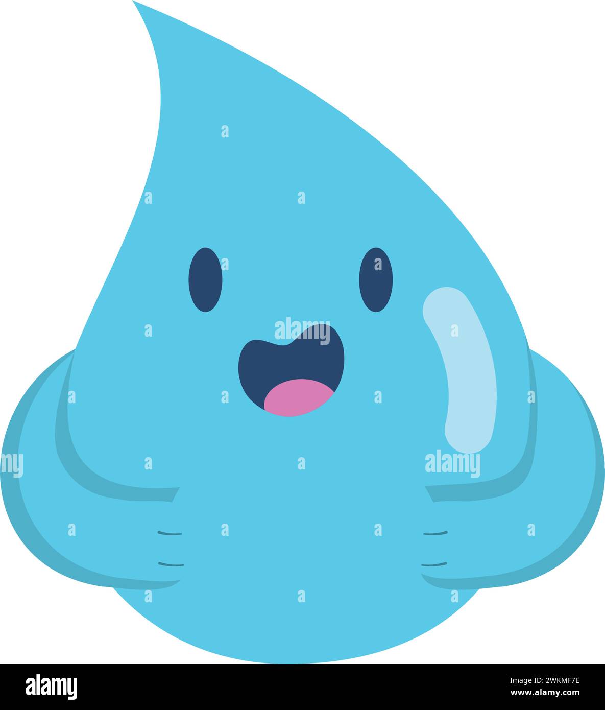Isolated cute happy water drop character Vector Stock Vector Image ...