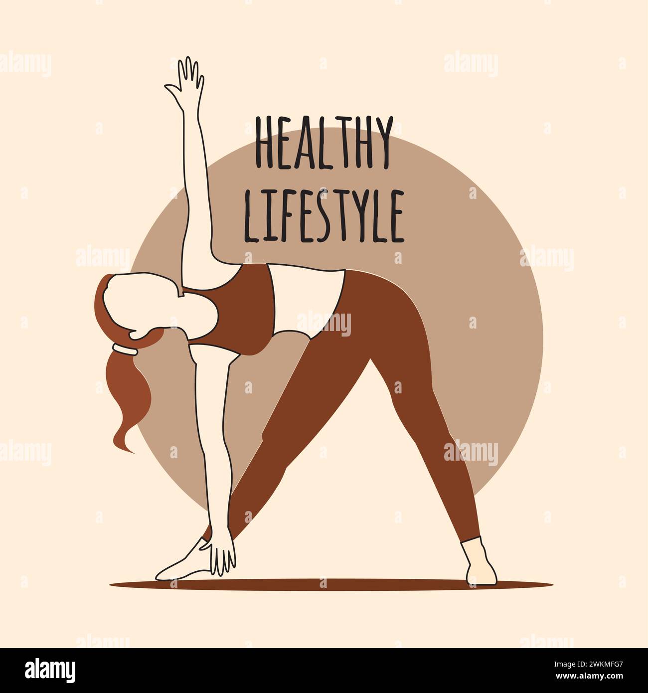 Girl doing exercise Stock Vector Images - Alamy