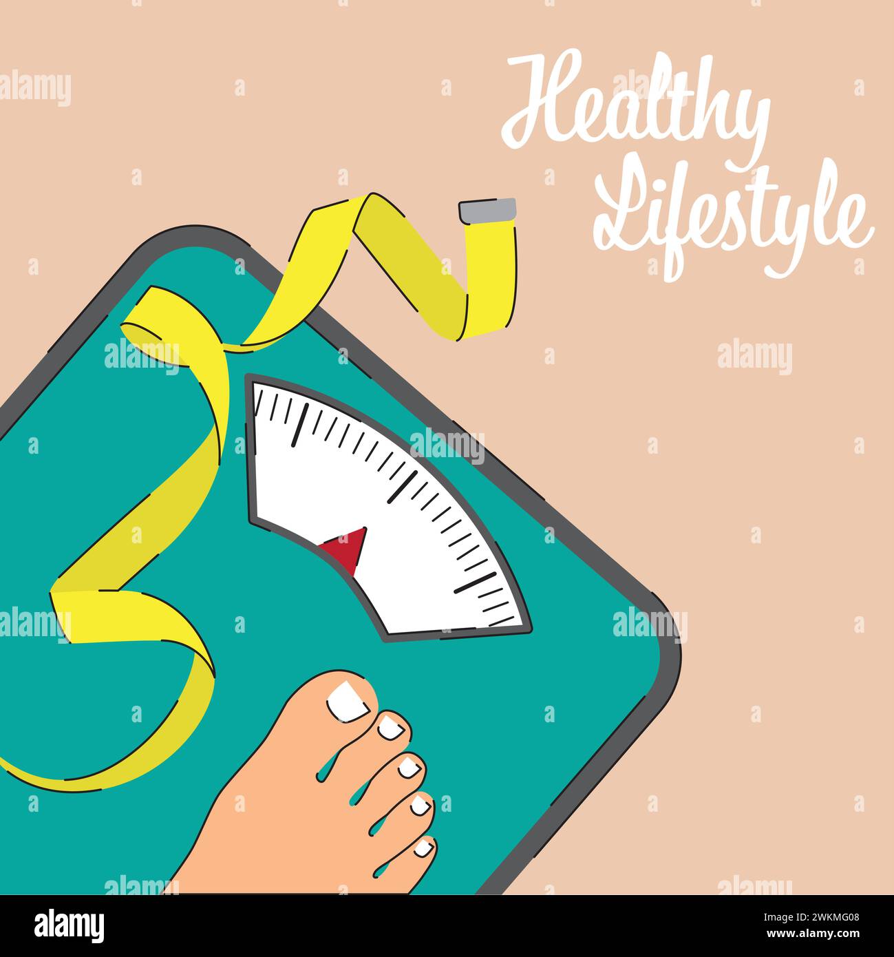 Weight measure balance Healthy lifestyle Vector Stock Vector Image ...
