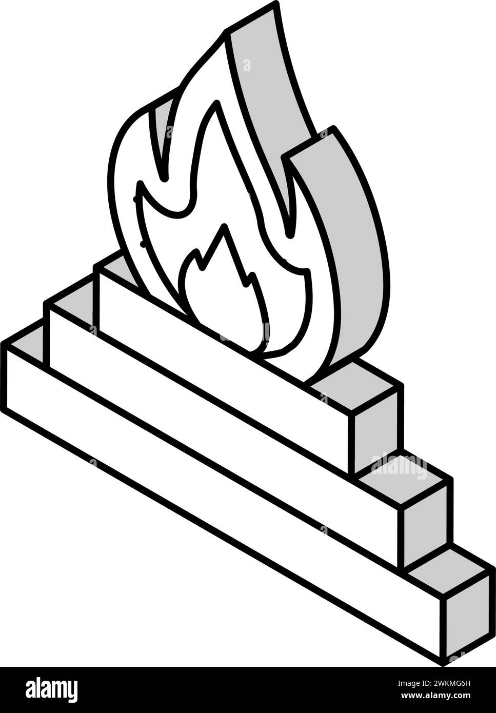 sacred fire agni isometric icon vector illustration Stock Vector Image ...