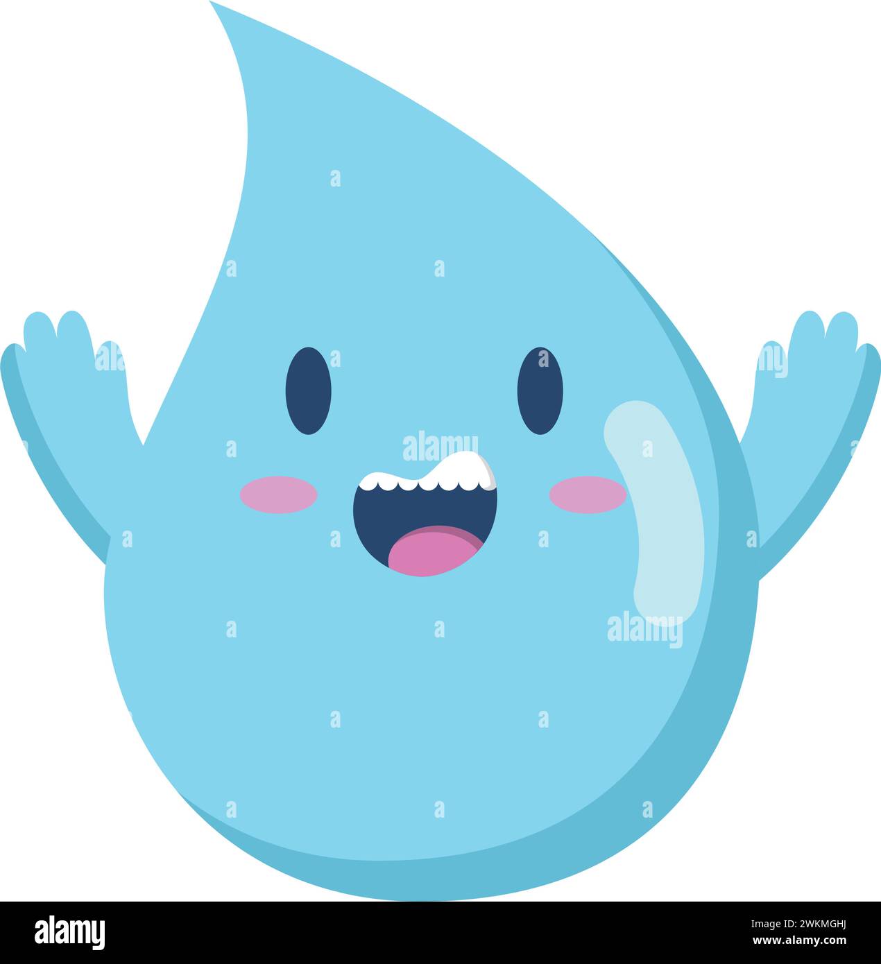 Isolated cute happy water drop character Vector Stock Vector Image ...