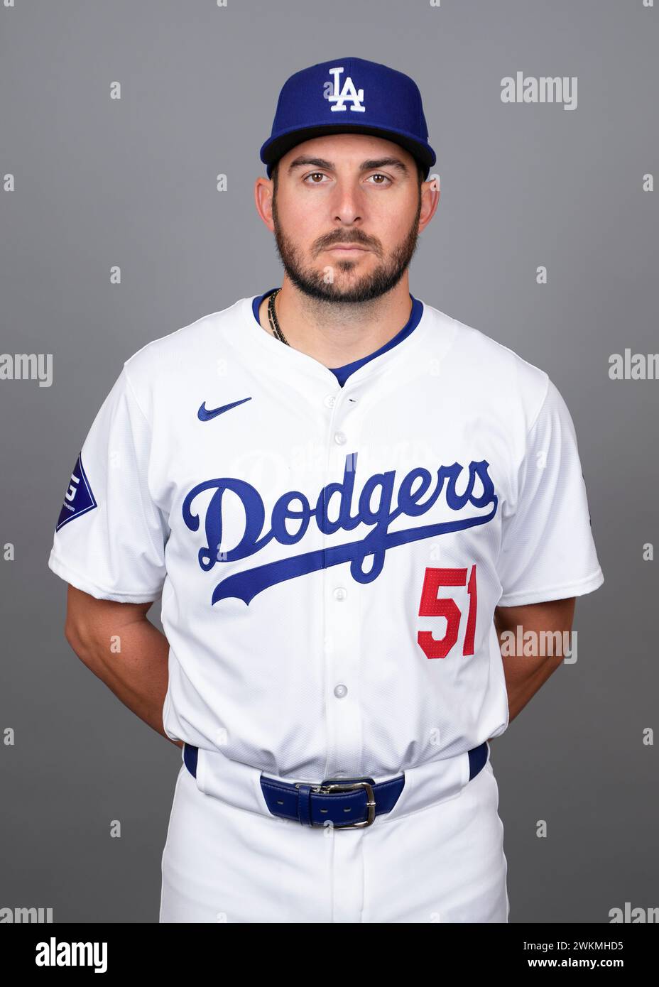 This is a 2024 photo of pitcher Alex Vesia of the Los Angeles Dodgers ...