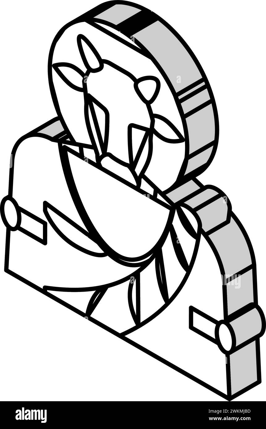 nandi god indian isometric icon vector illustration Stock Vector Image ...