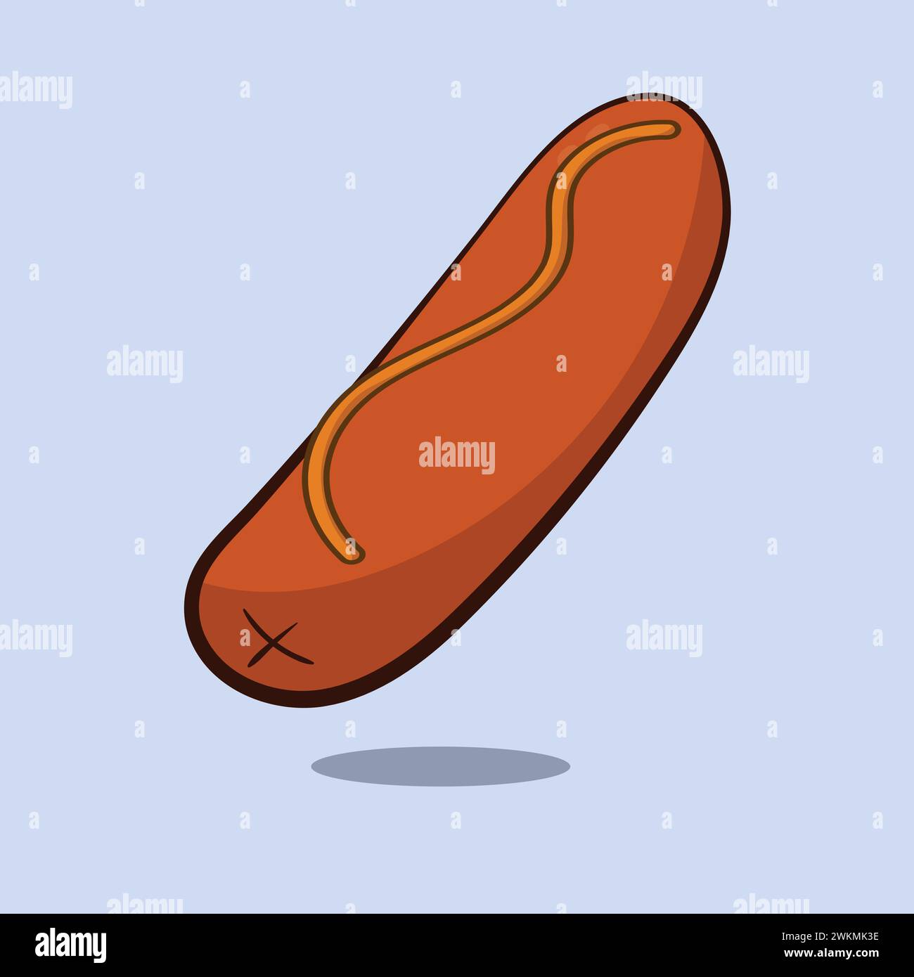 Sausage vector Icon Illustration Sausage Hot Dog Vector fast food icon ...