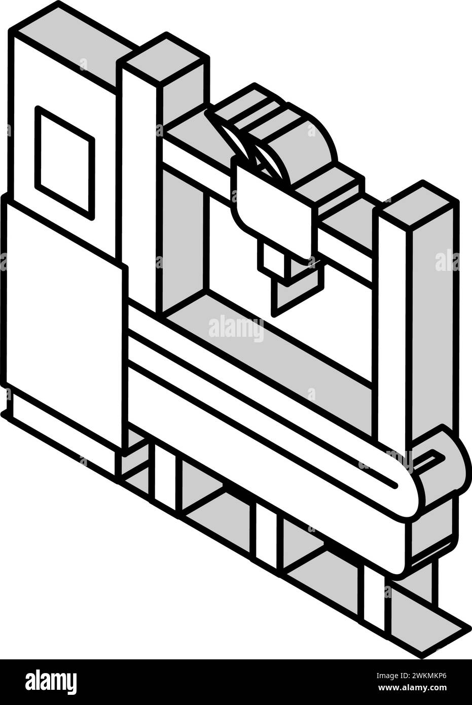 cnc machine manufacturing engineer isometric icon vector illustration Stock Vector Image & Art ...