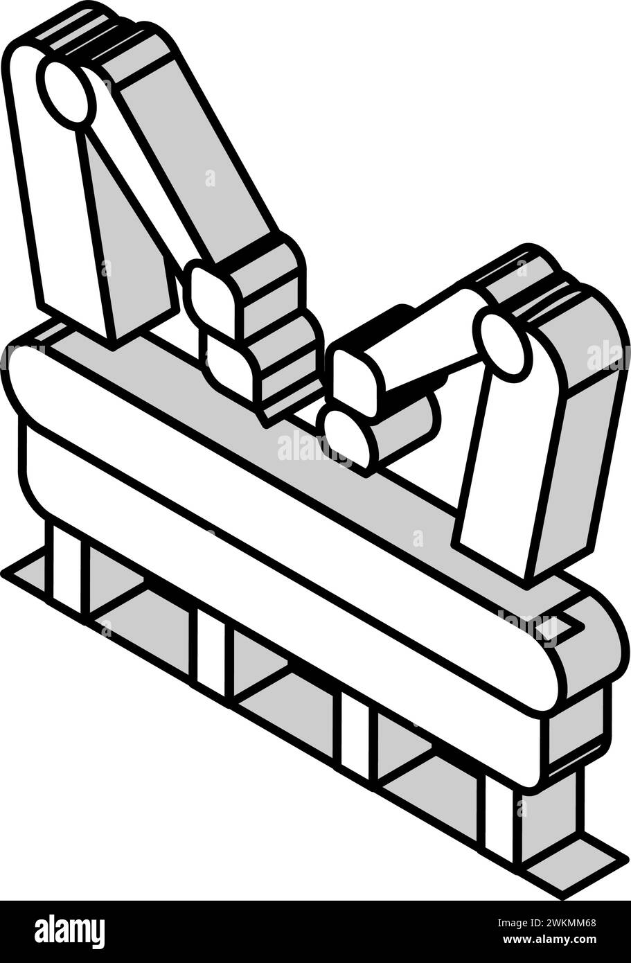 assembly line manufacturing engineer isometric icon vector illustration ...