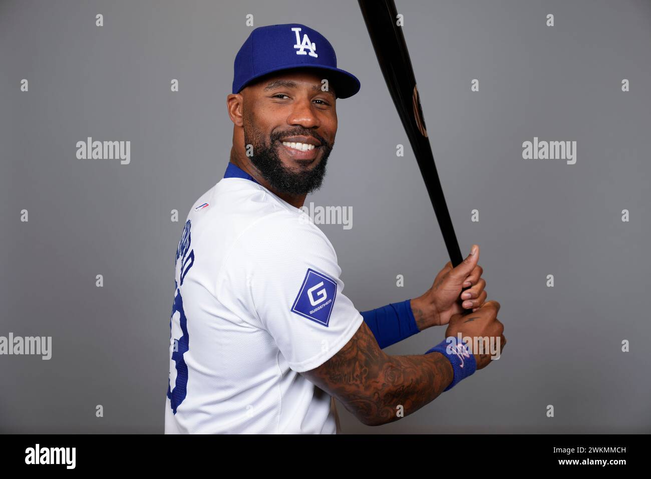 This is a 2024 photo of right fielder Jason Heyward of the Los Angeles ...