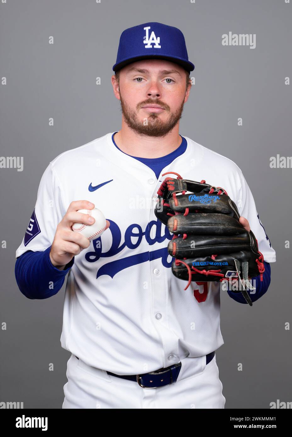 This is a 2024 photo of shortstop Gavin Lux of the Los Angeles Dodgers ...