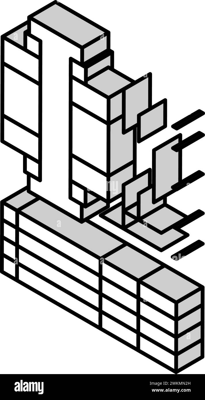 tolerance analysis mechanical engineer isometric icon vector ...