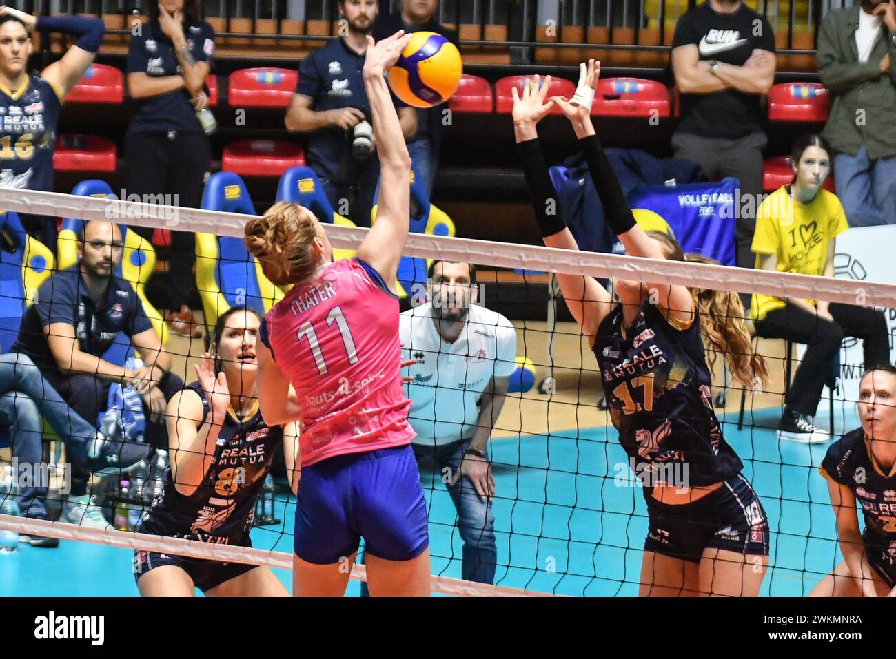 Turin, Italy. 21st Feb, 2024. Emily Thater of Paris SC in action during ...