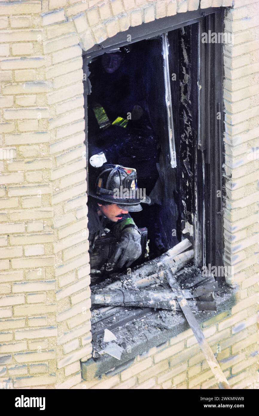 Fire Rescue At A Window New Bedford Fire Department Deals With