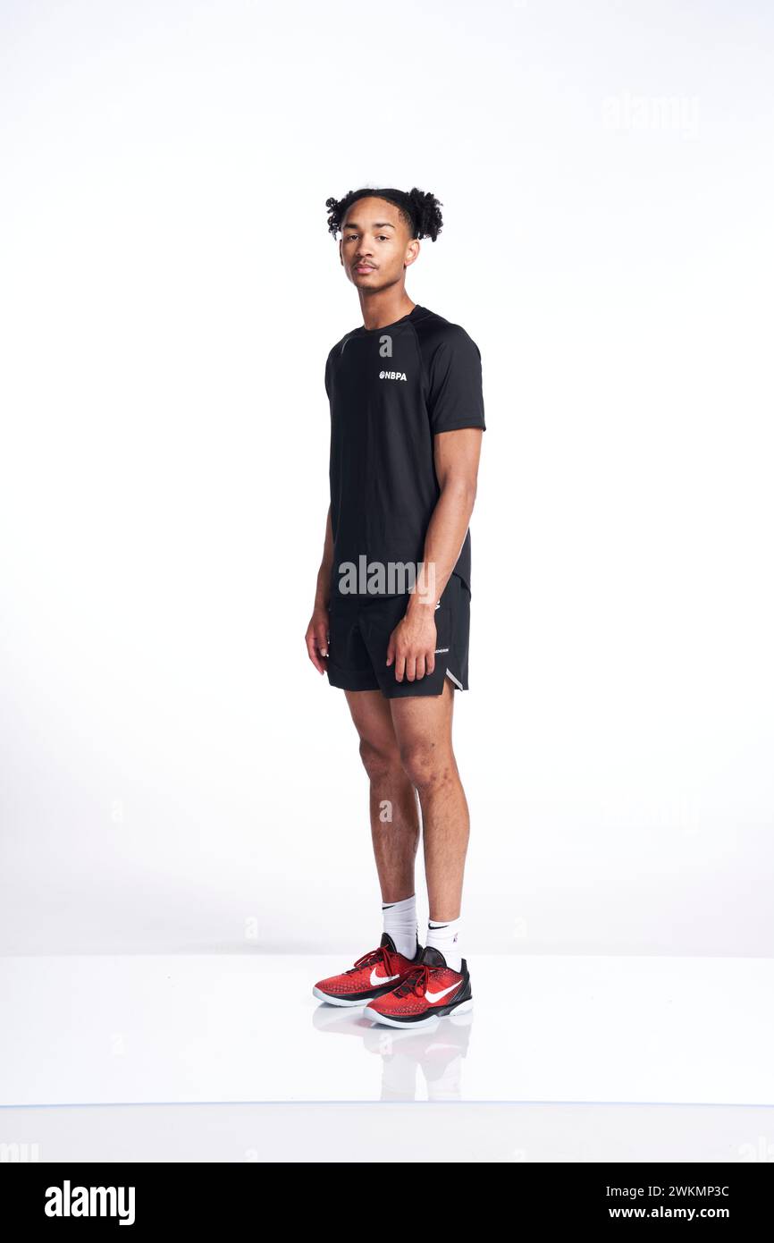 Atlanta Hawks guard Kobe Bufkin poses for a portrait on July 14, 2023 ...