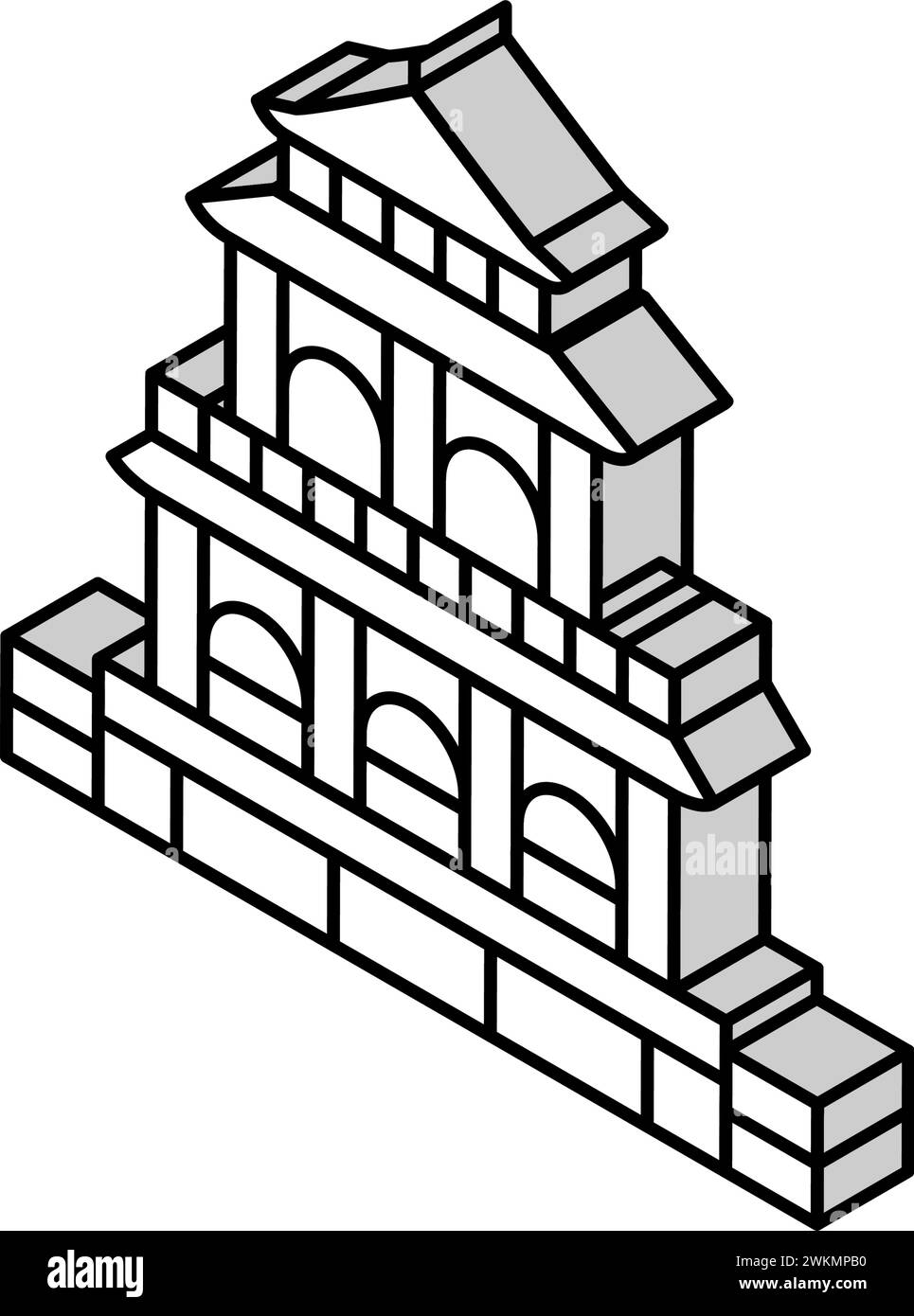 taoist temple taoism isometric icon vector illustration Stock Vector ...