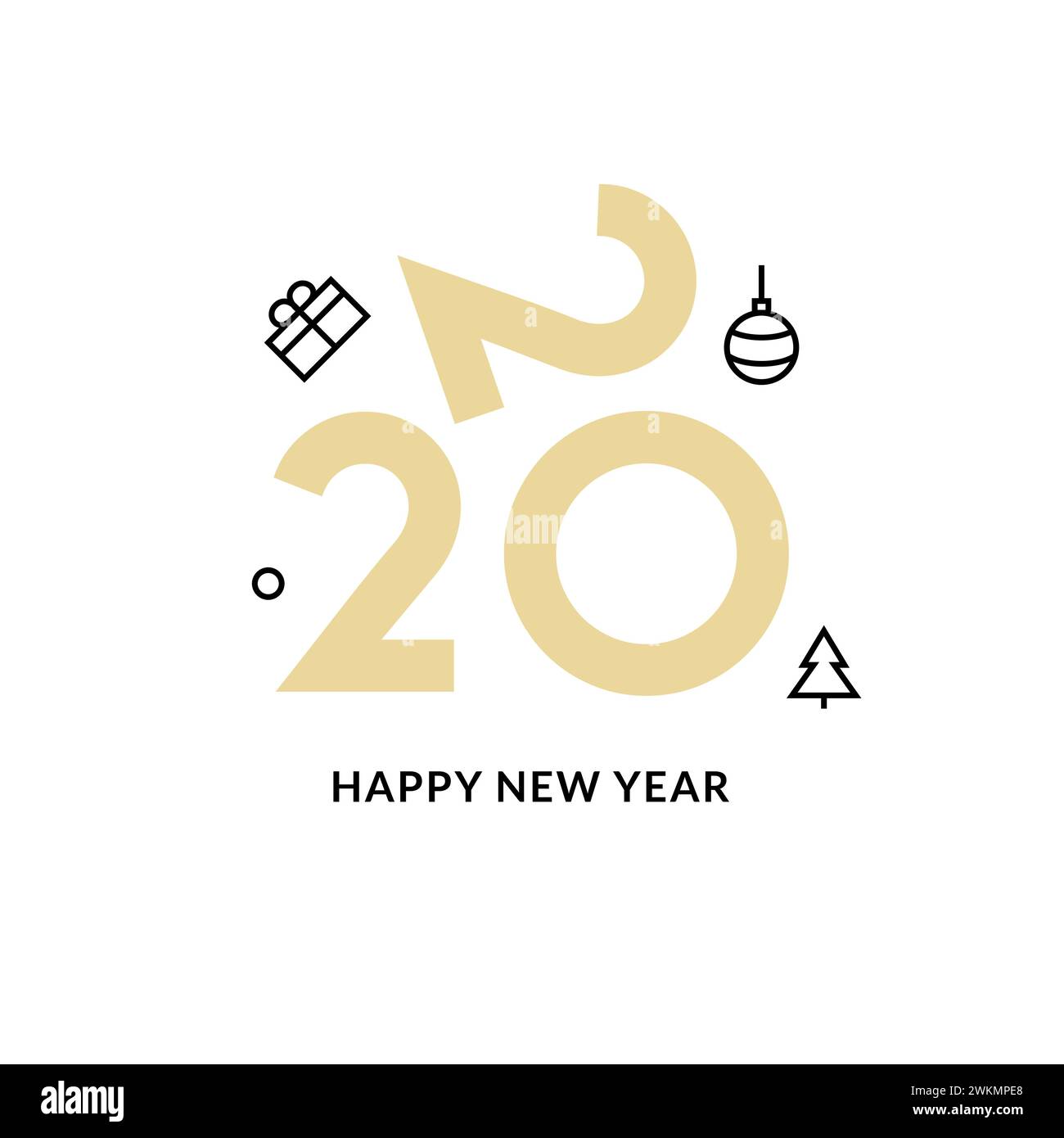 2020 new year design happy vector logo calendar. 2020 typography card ...
