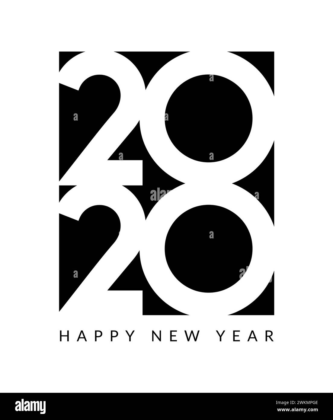 2020 new year design happy vector logo calendar. 2020 typography card ...