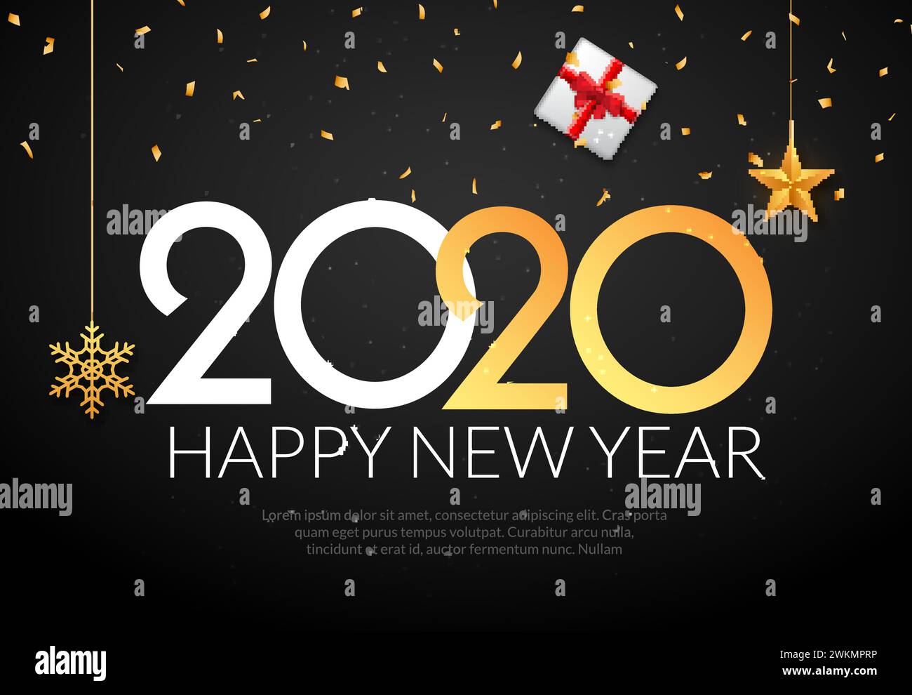 2020 new year happy eve party background. 2020 christmas vector poster ...