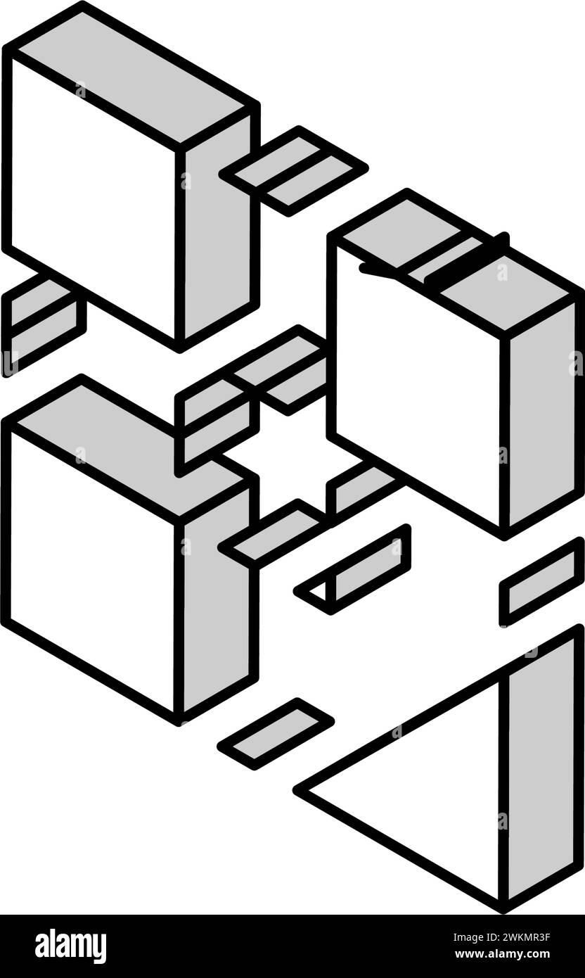 orthographic projections architectural drafter isometric icon vector ...