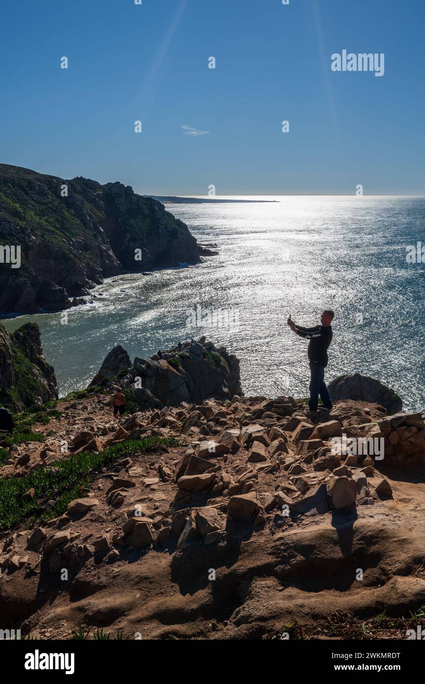 Cabo da Roca or Cape Roca, which forms the westernmost point of the ...