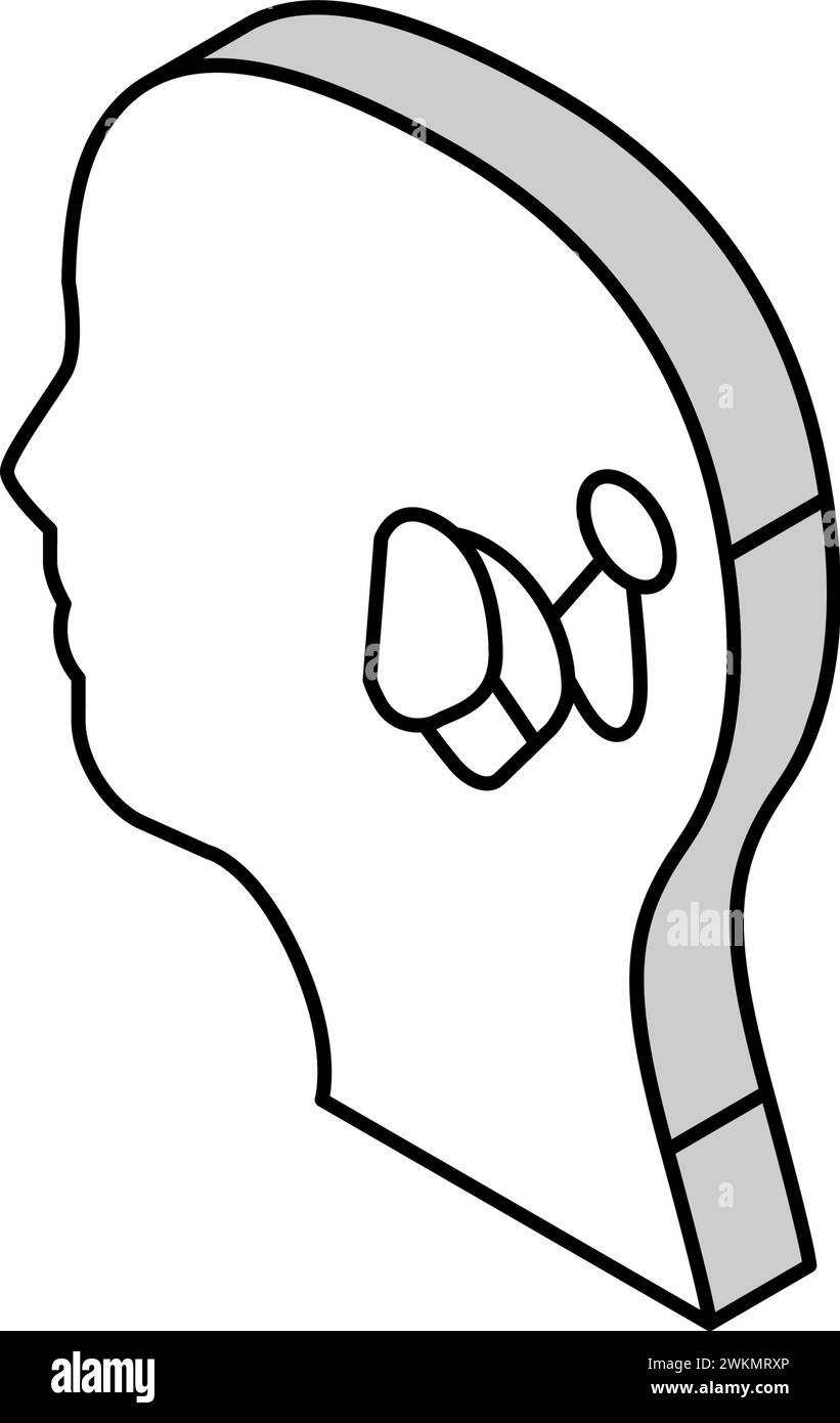 cochlear implant audiologist doctor isometric icon vector illustration ...