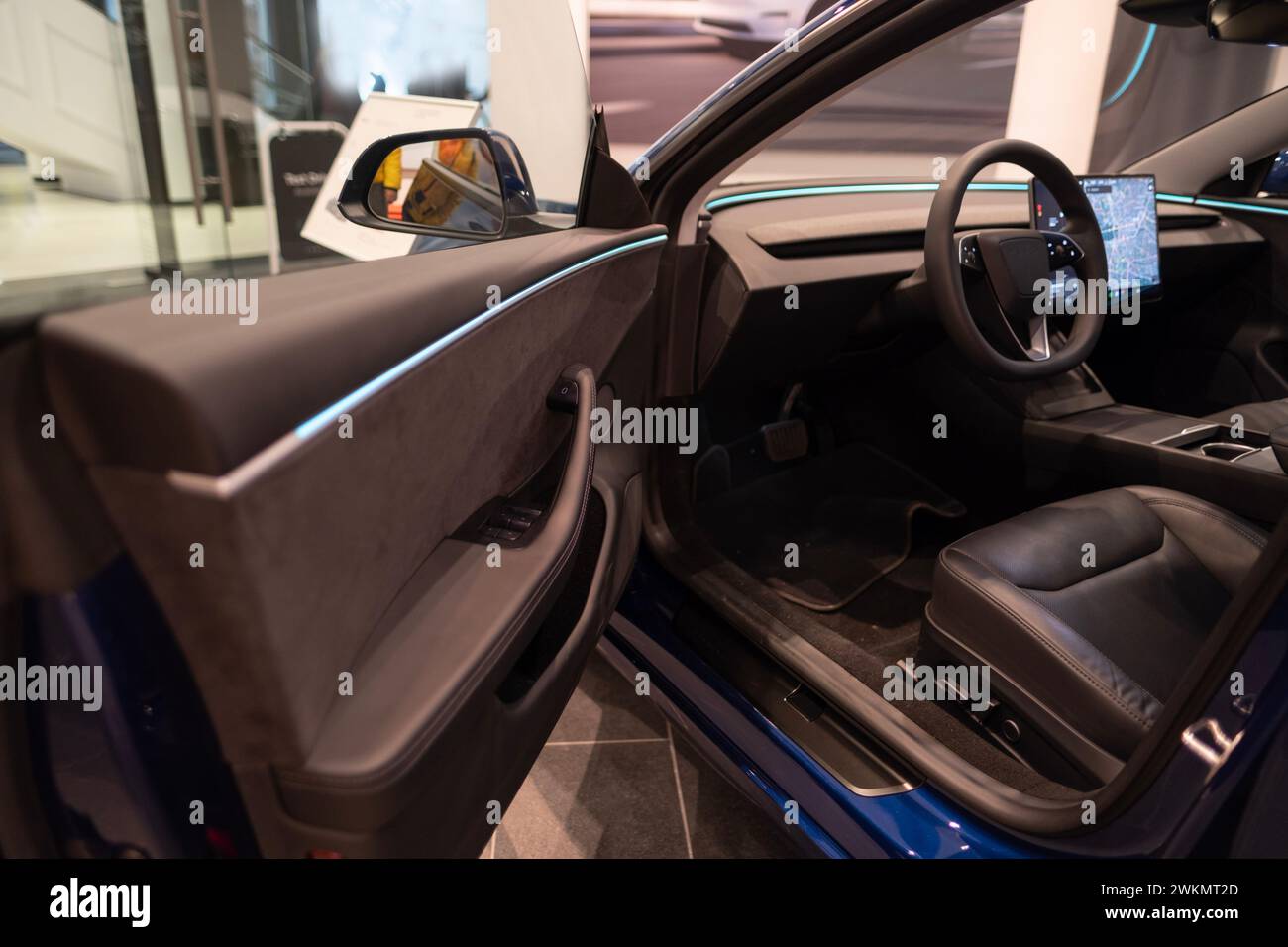 Tesla electric car model 3 Interior, Highland light strip, door handle ...