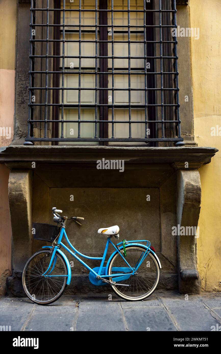 A bicycle on a street in Florence, Italy, the Renaissance capital of ...