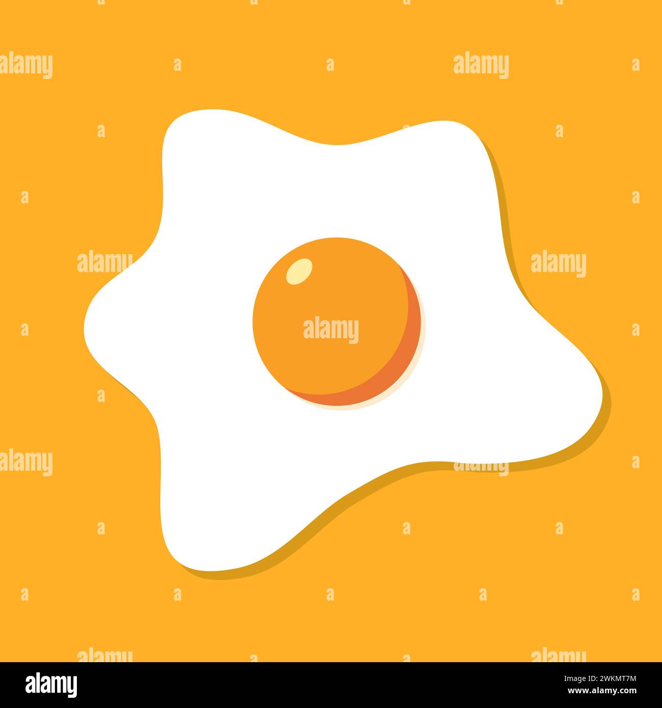 Fried egg breakfast cartoon icon isolated. Flat omelet meal yolk logo shape symbol design Stock ...