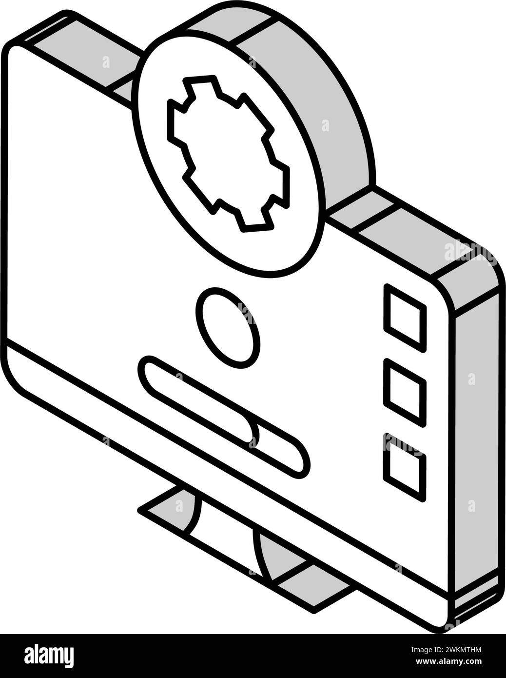 software updates repair computer isometric icon vector illustration ...