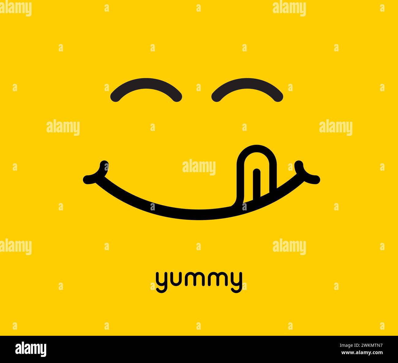 Yummy face smile delicious icon logo. Yummy tongue emoji tasty or hungry mouth smile Stock ...
