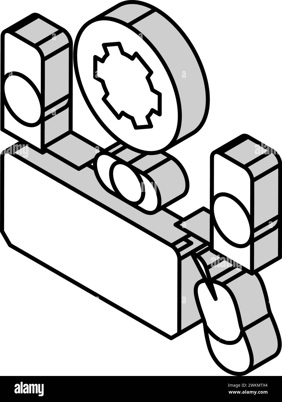 peripheral setup repair computer isometric icon vector illustration ...