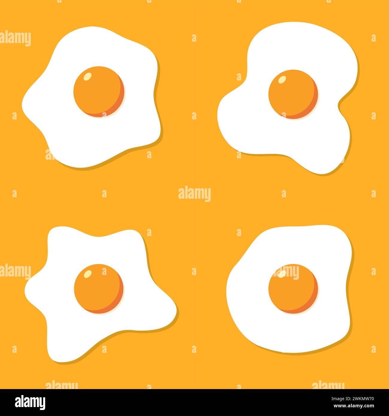 Fried egg breakfast cartoon icon isolated. Flat omelet meal yolk logo shape symbol design Stock ...