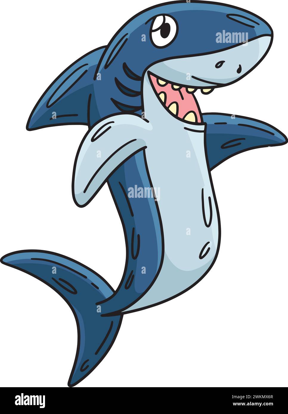 Shark Cartoon Colored Clipart Illustration Stock Vector Image & Art - Alamy
