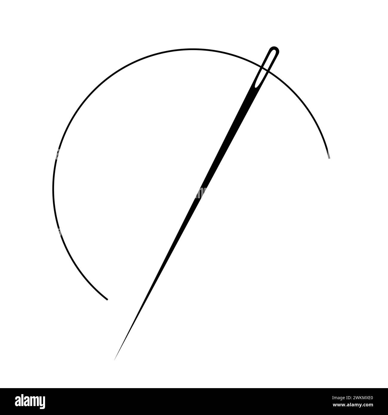 Sewing Needle Vector Icon Thread Vector Sew Tailor Logo Isolated