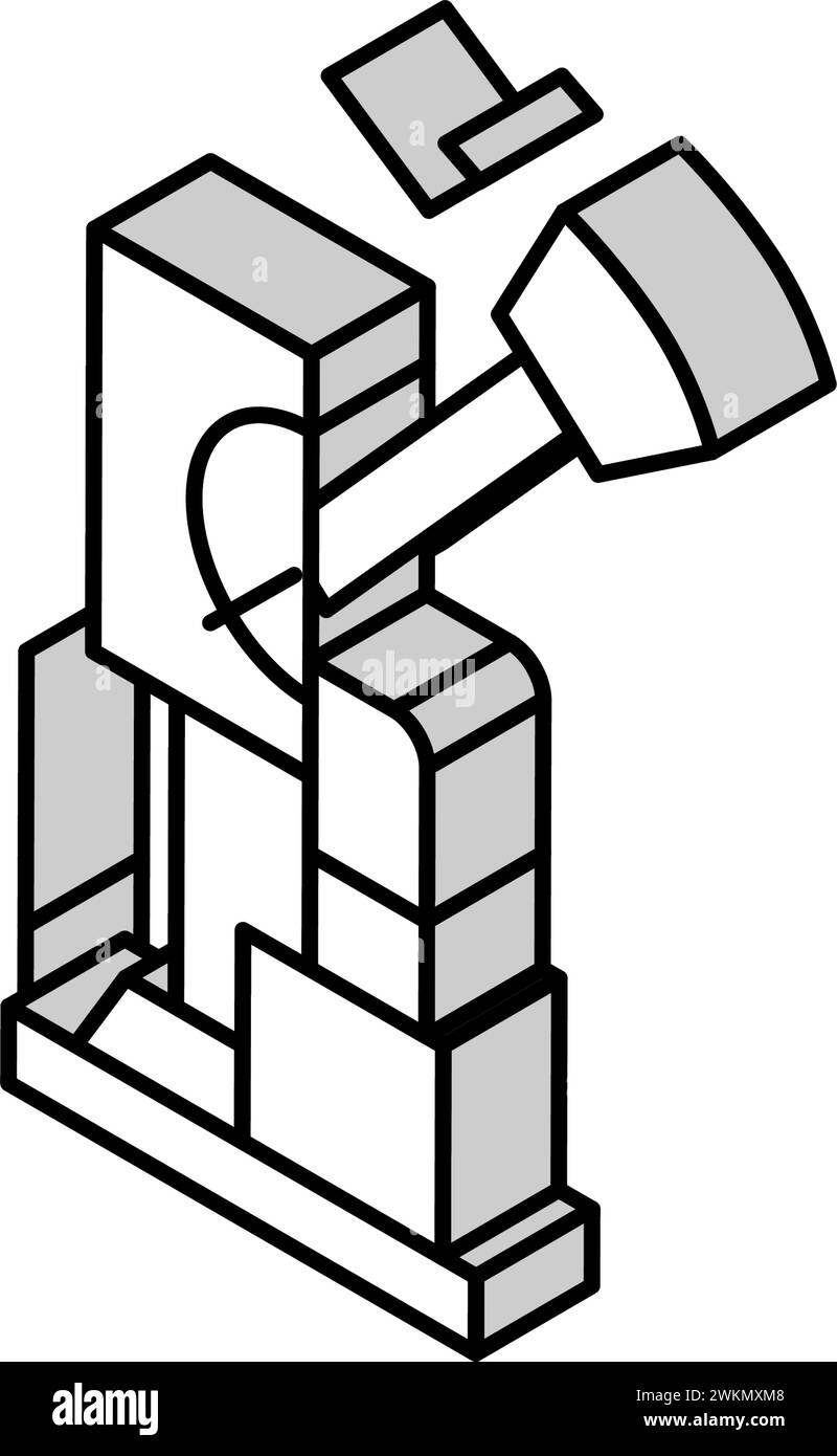 impact testing materials engineering isometric icon vector illustration ...