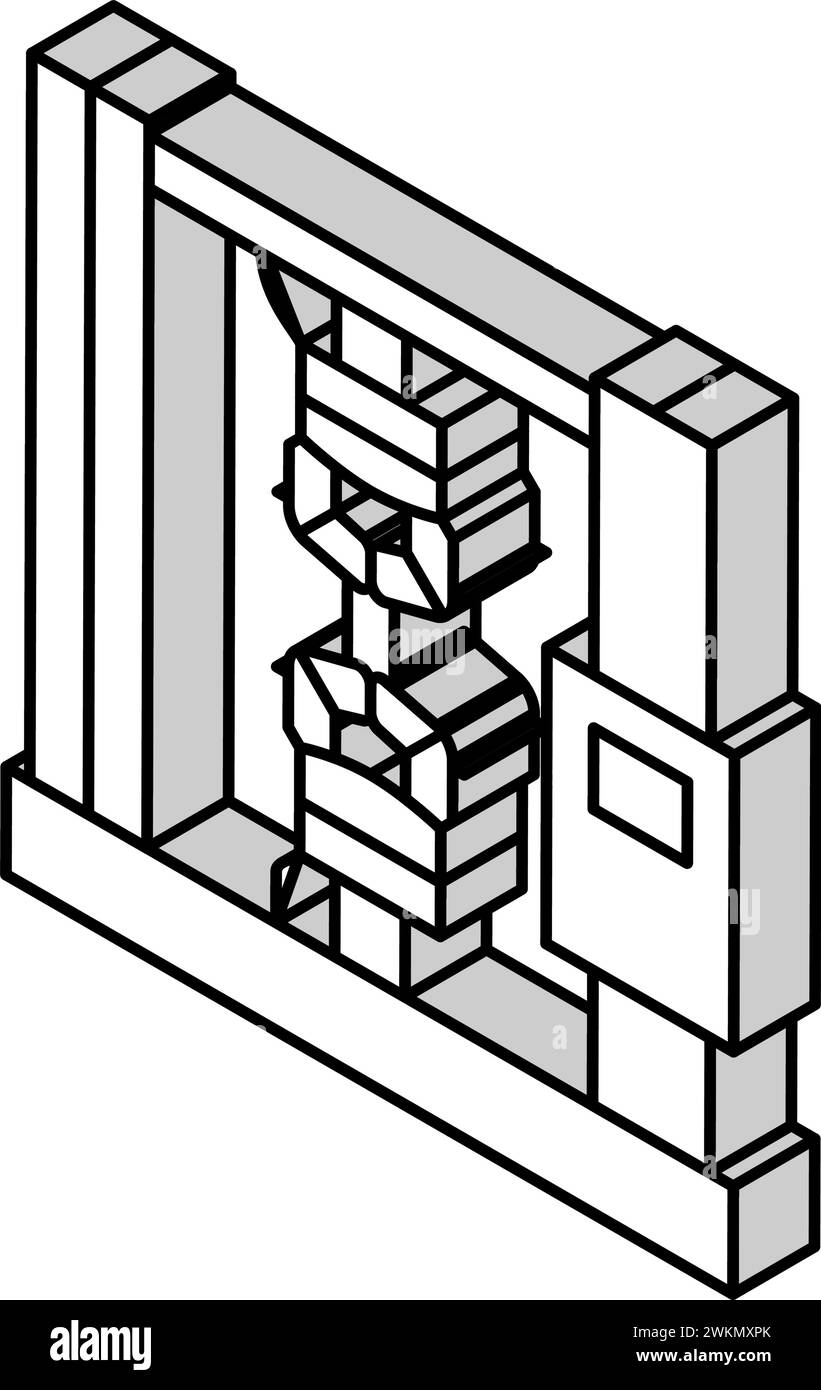 tensile testing materials engineering isometric icon vector ... tensile testing materials engineering isometric icon vector ...