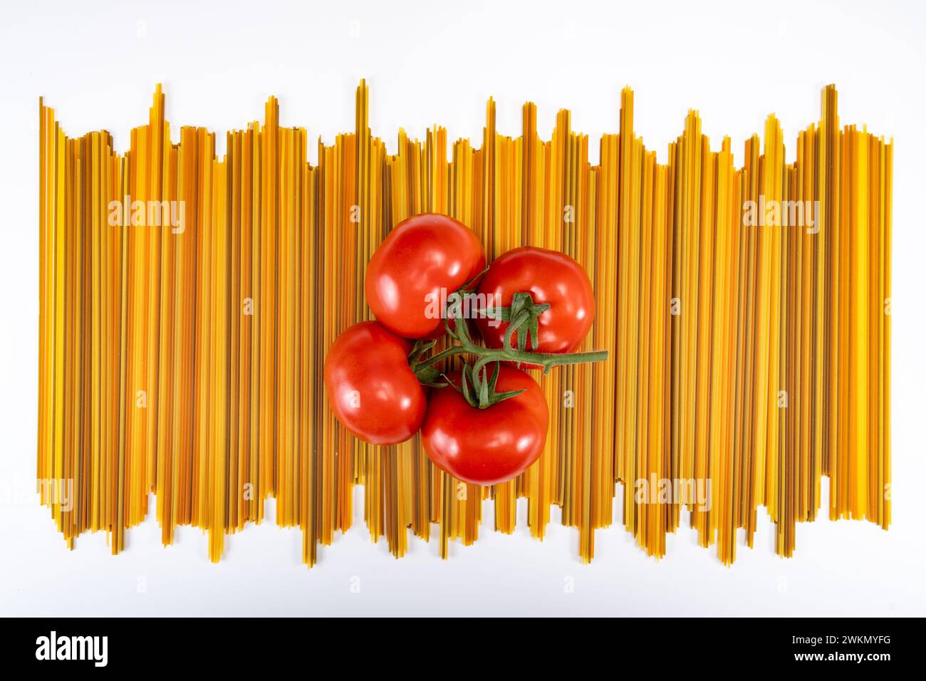 Food background, colorul dried pasta spaghetti, paralleled lines ...