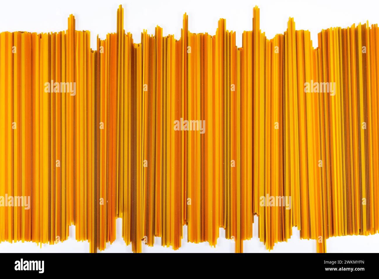 Food background, colorul dried pasta spaghetti, paralleled lines ...