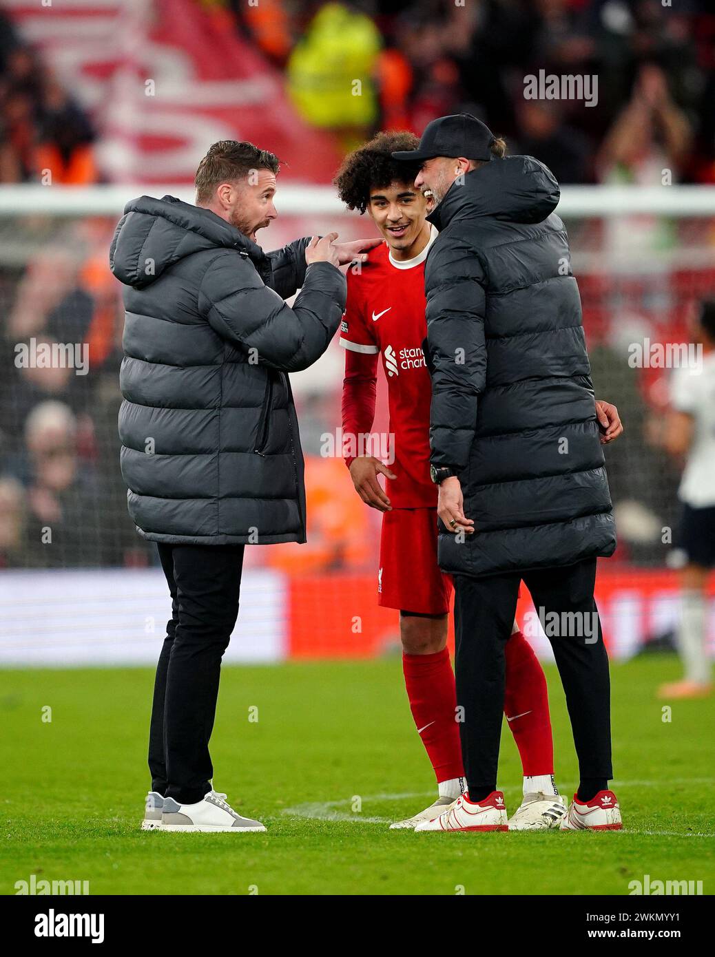 Luton Town manager Rob Edwards (left) and Liverpool manager Jurgen ...
