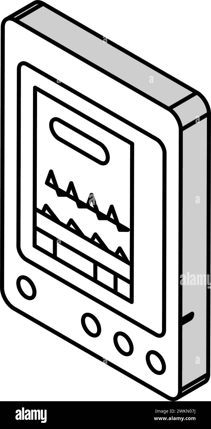 vital signs monitor ambulance isometric icon vector illustration Stock ...