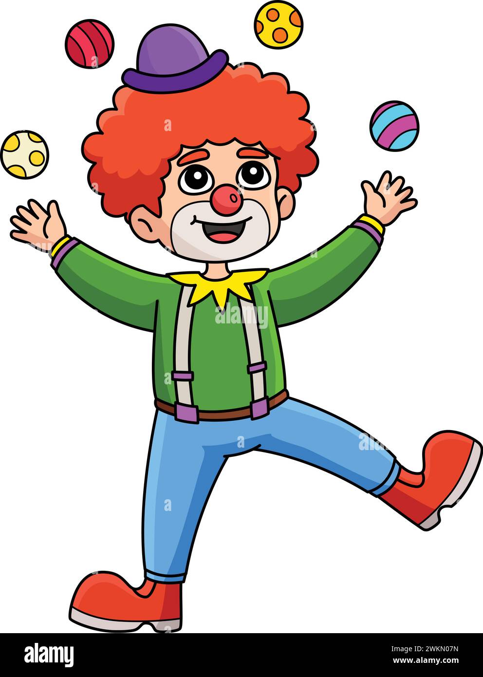 Birthday Clown Juggling Cartoon Colored Clipart Stock Vector Image ...