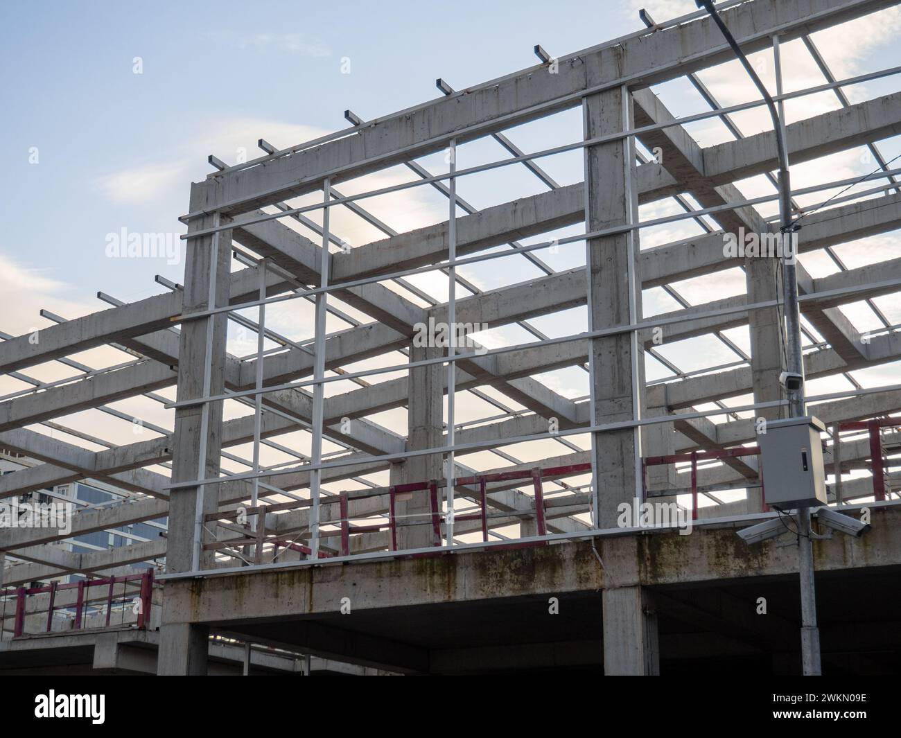Concrete structure. Unfinished building. Bankrupt construction site ...