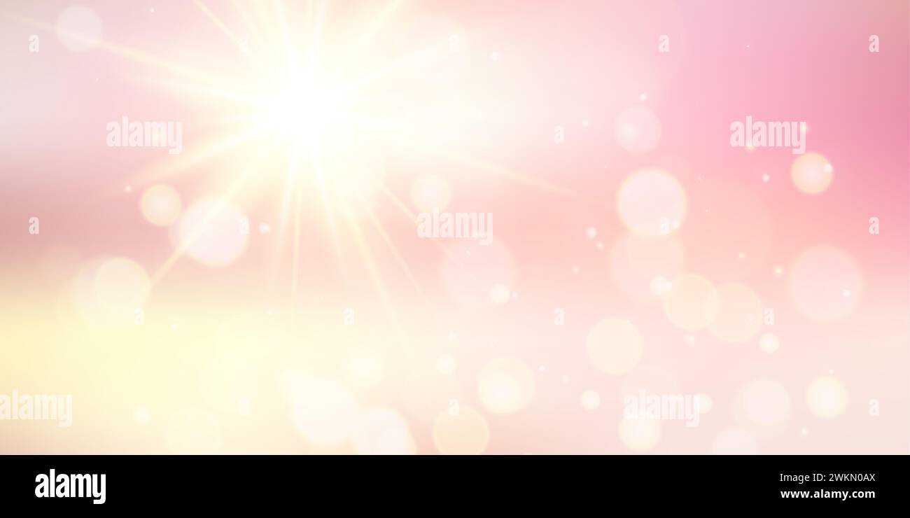 Blurred flower summer lights on soft colorful background. Summer green ...