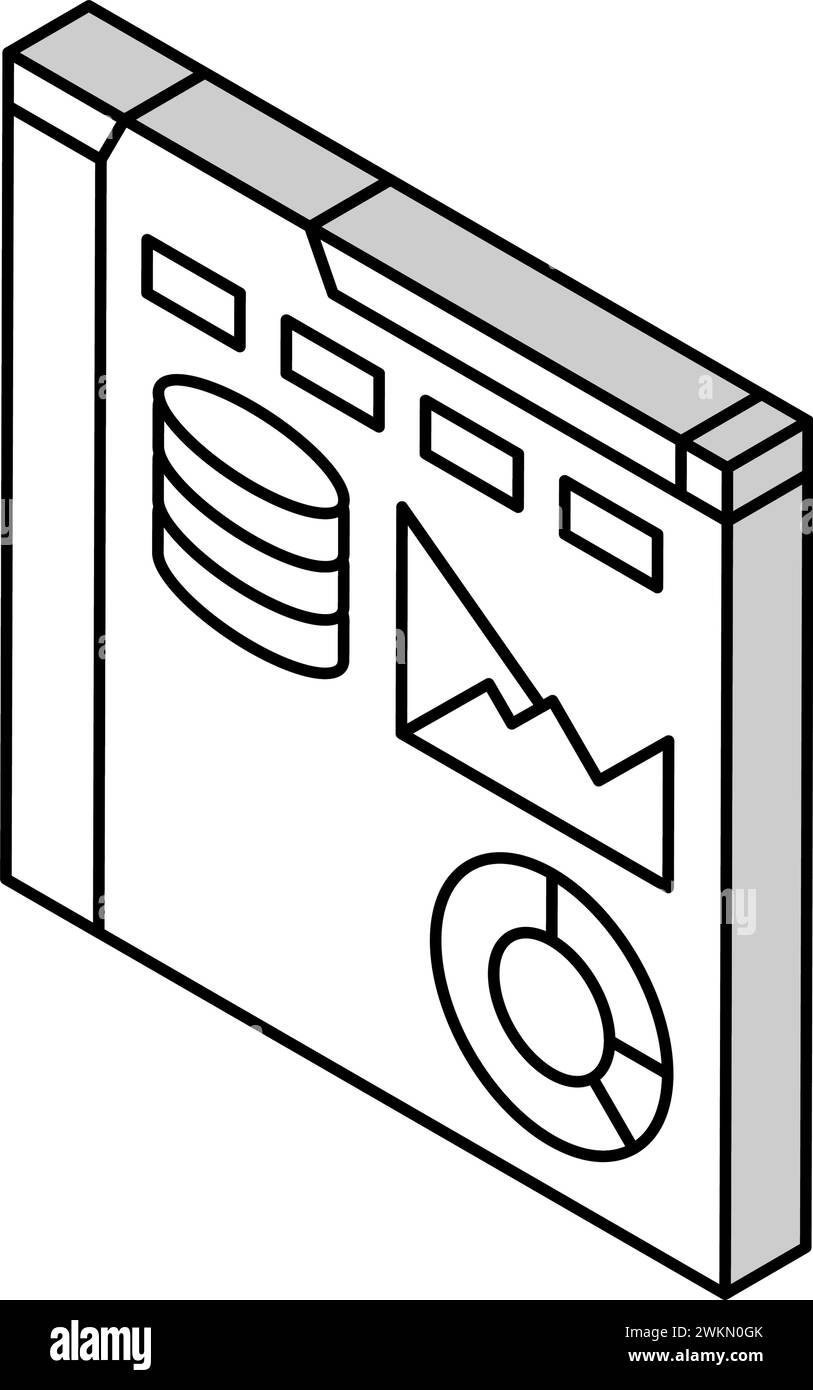 database dashboard isometric icon vector illustration Stock Vector ...
