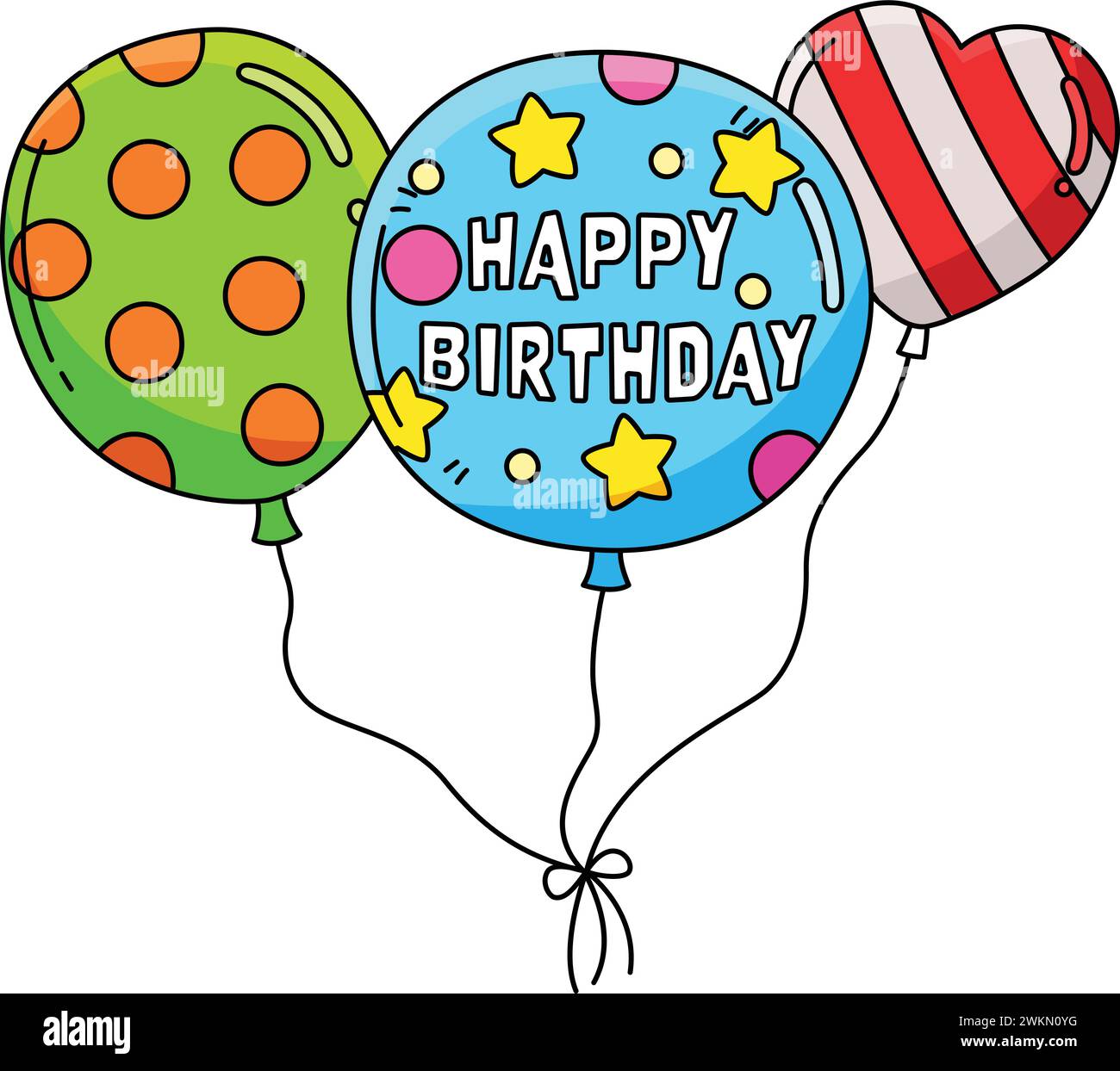 Birthday Balloons Cartoon Colored Clipart Stock Vector Image & Art - Alamy