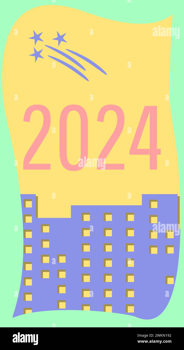 2024 year simple vertical Stock Vector Images - Alamy