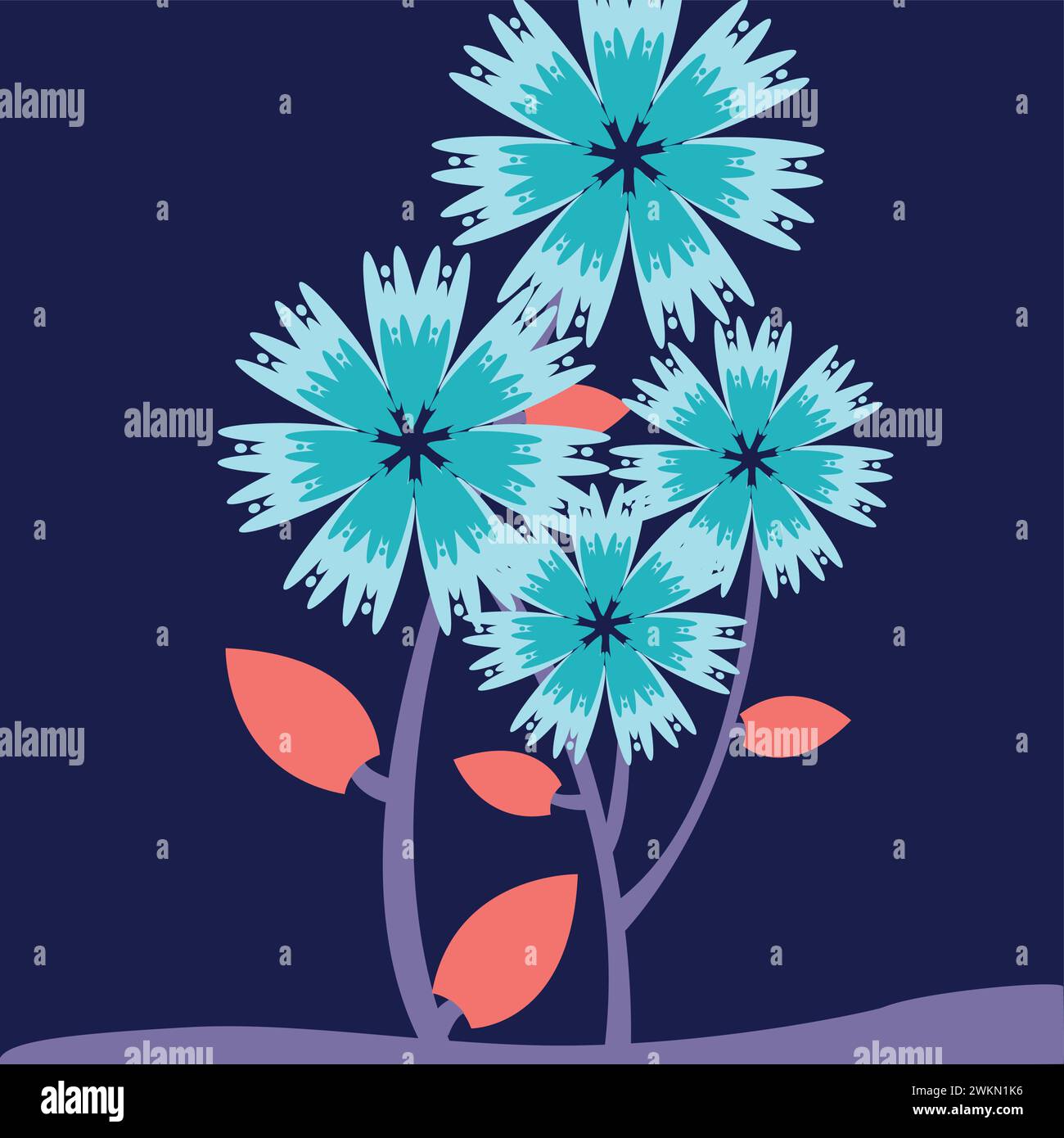 Light blue blooms Stock Vector Images - Alamy